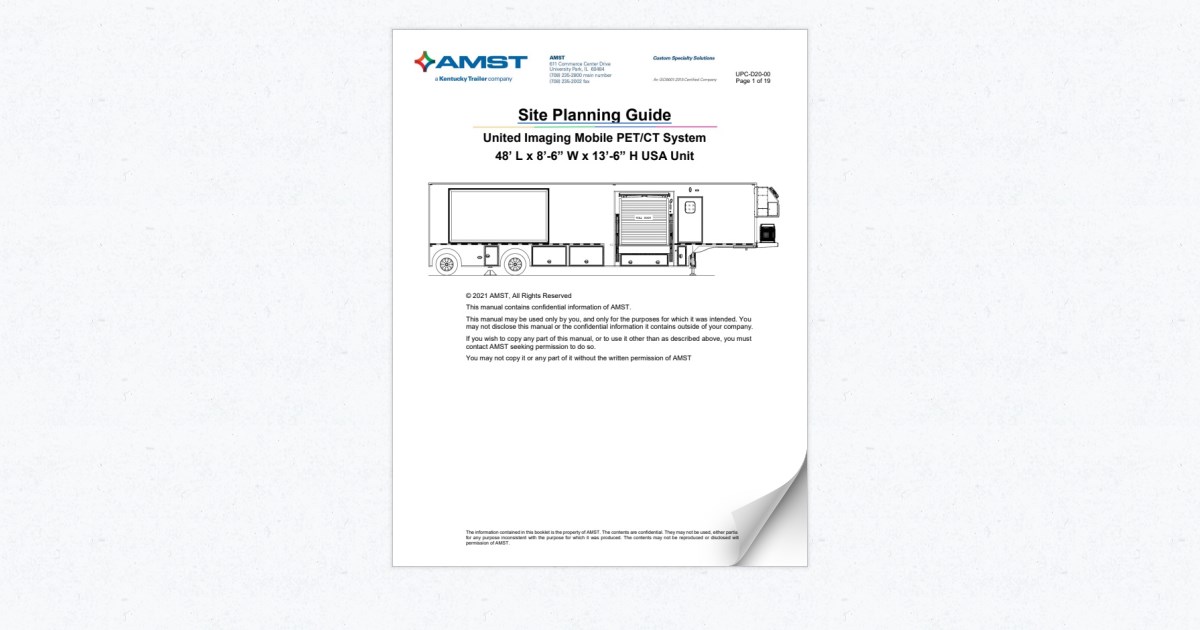 United Imaging uMI 550 PET/CT Mobile Site Planning Guide