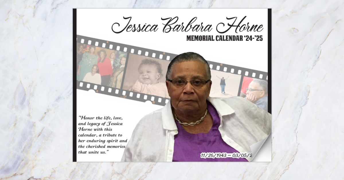 Jessica Horne Memorial Calendar