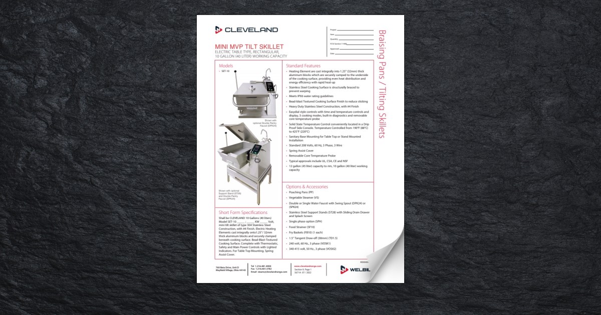 Cleveland_Mini Tilt Skillet_SET10