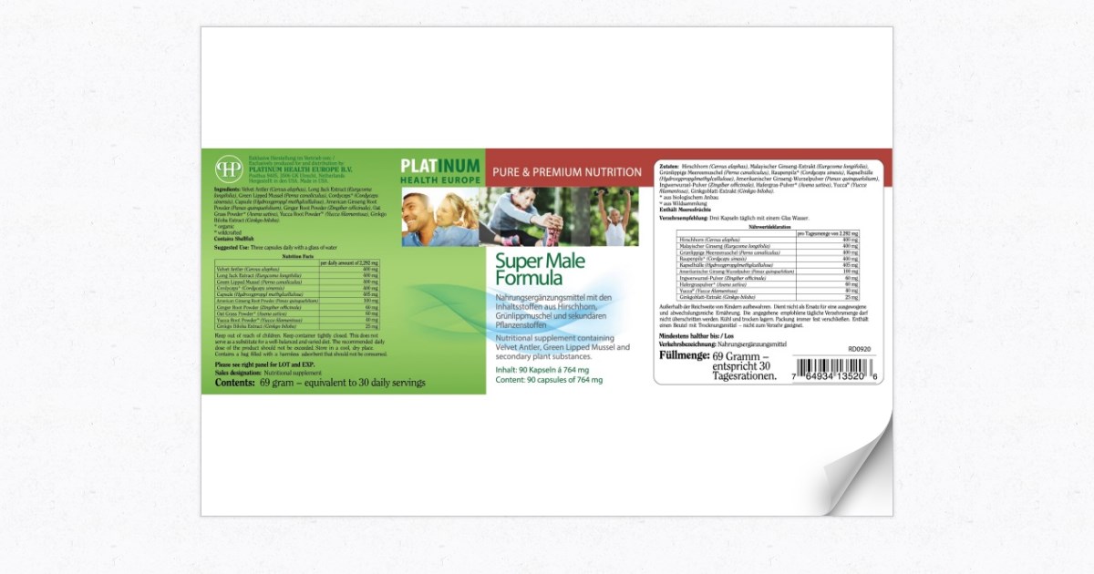 Label Super Male Formula