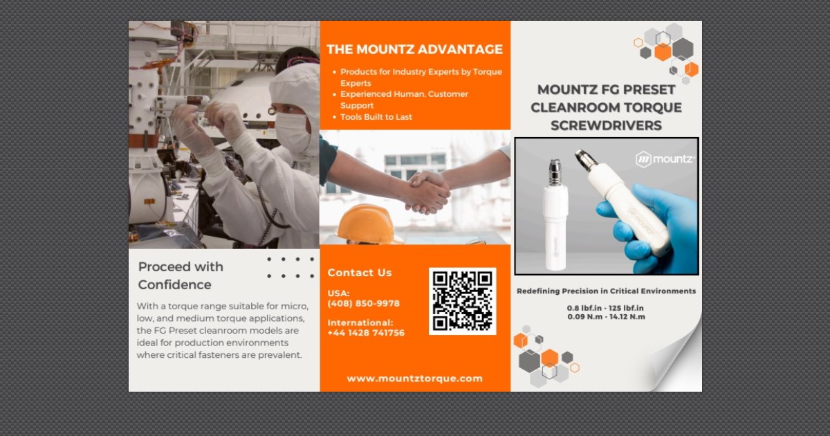 FG Preset Cleanroom Torque Screwdrivers Tri-fold Brochure
