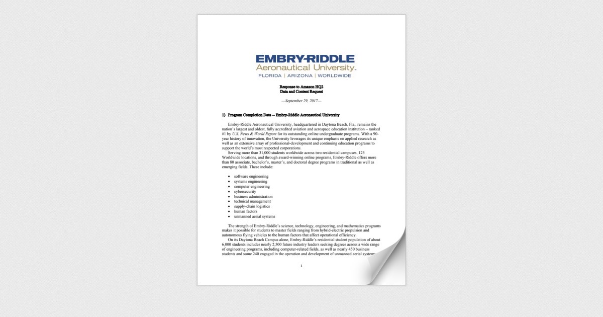 Embry-Riddle Response to Amazon RFP - FINAL
