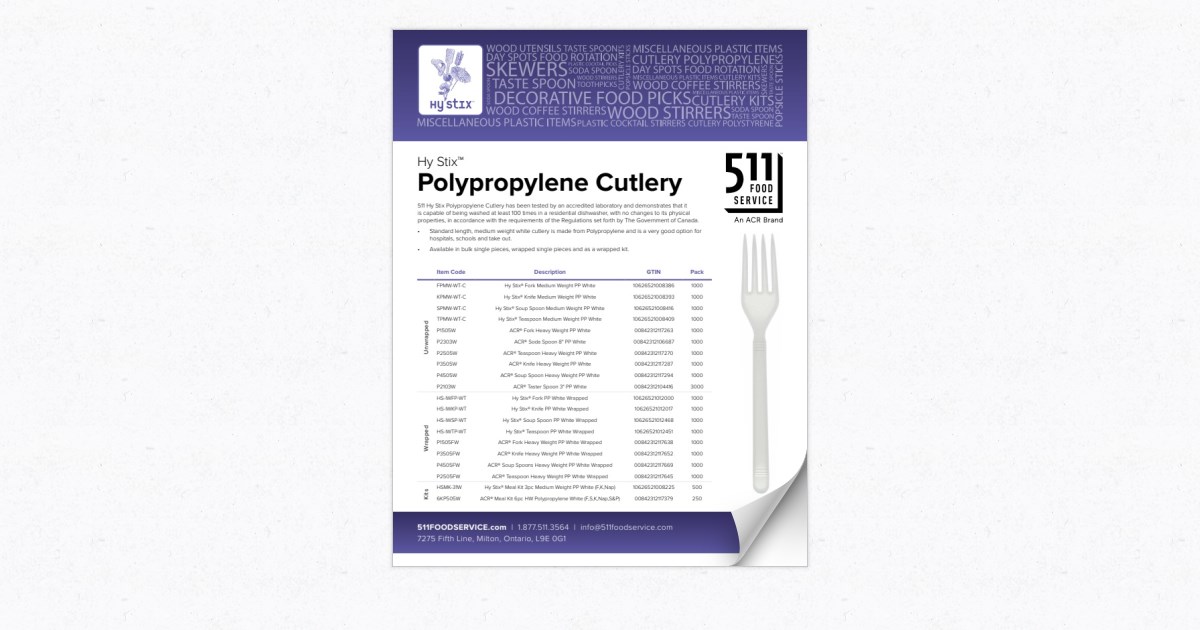Hy Stix - Polypropylene Cutlery