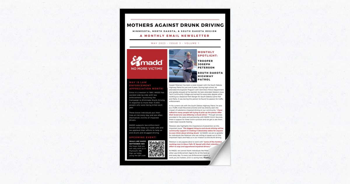 MADD MN, ND, SD 2023 May Newsletter