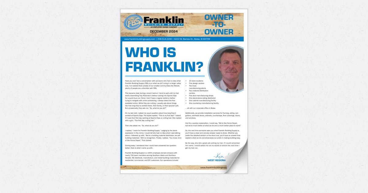 Franklin Building Supply - December 2024