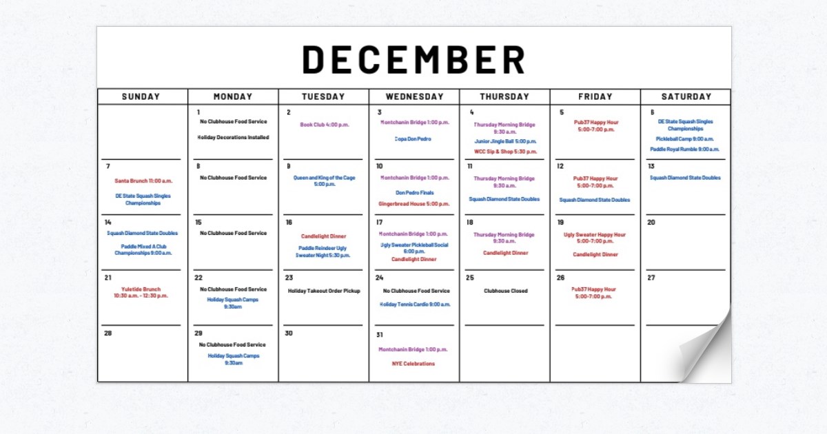December Calendar 2025