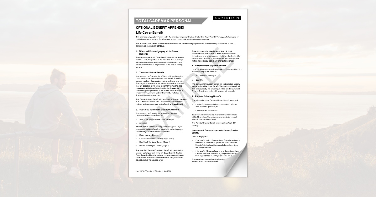 TCM Personal Life Cover Policy Wording