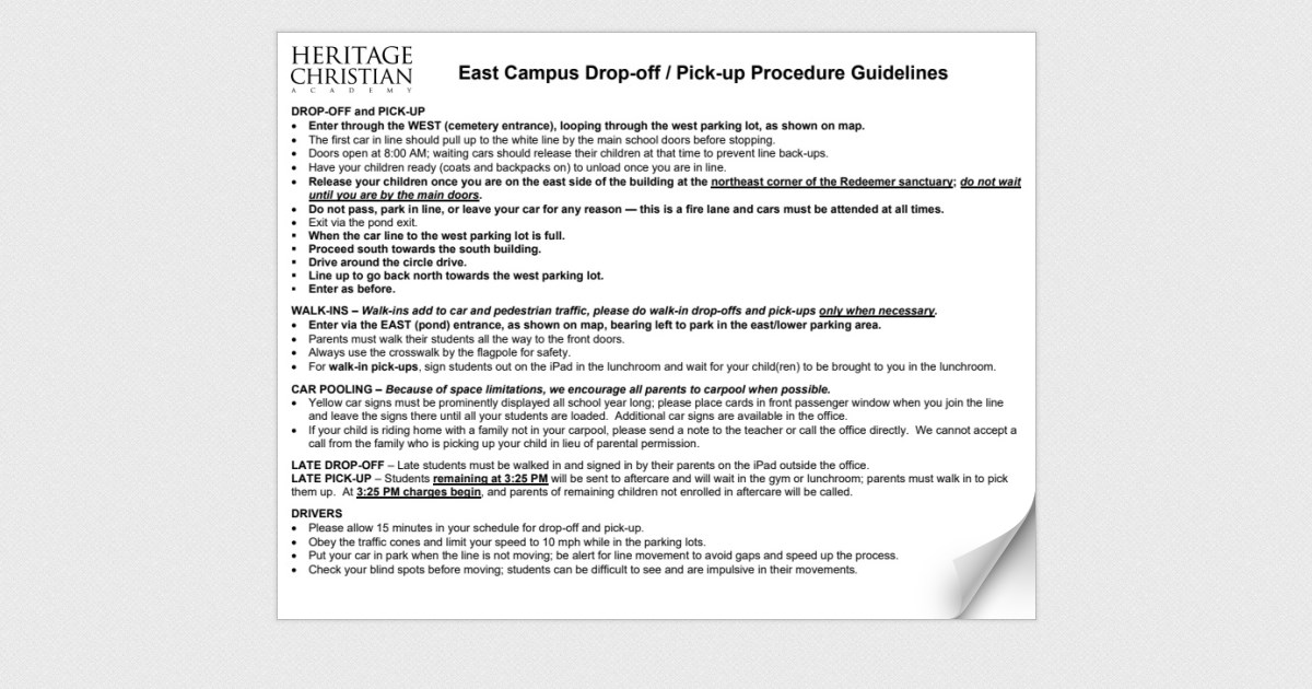 Elementary Drop-off & Pick-up Procedures