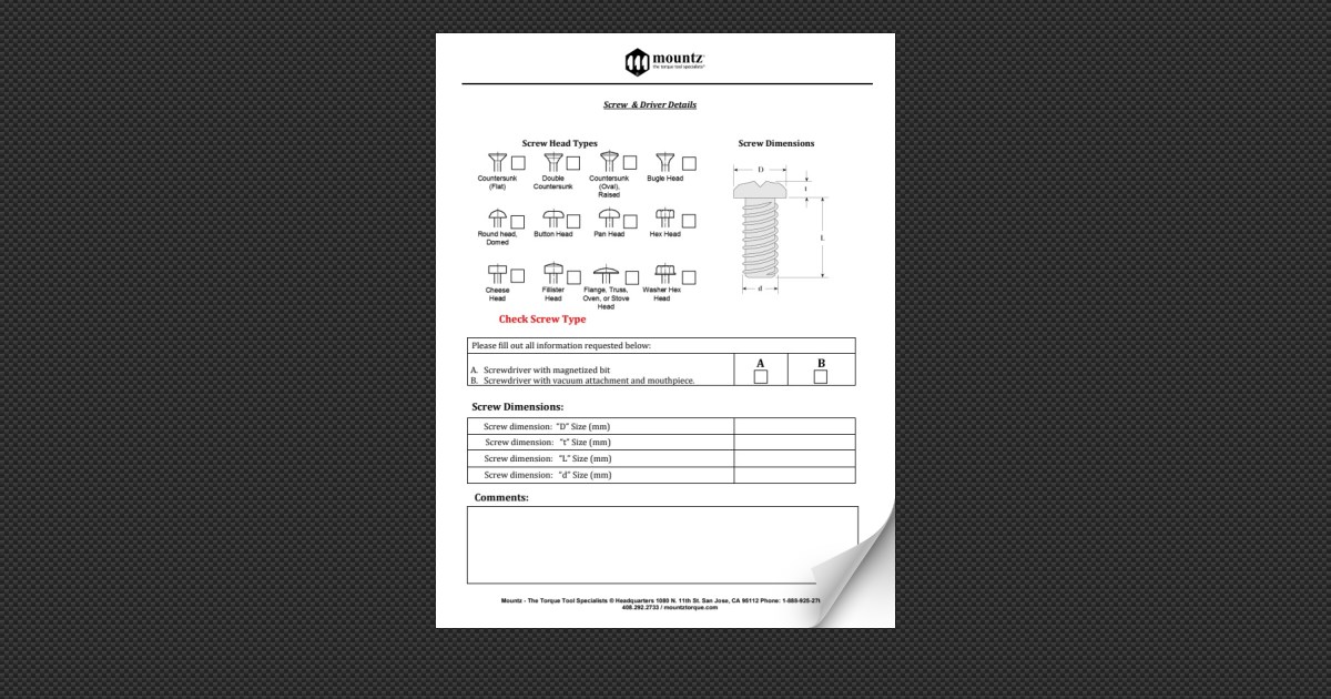 Screw Type Selection Chart for Screw Presenters