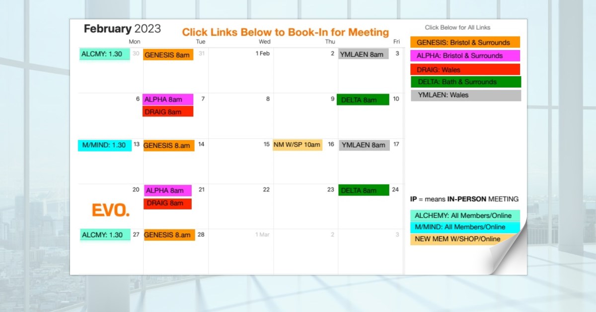 Monthly Calendar of Events - Feb 2023