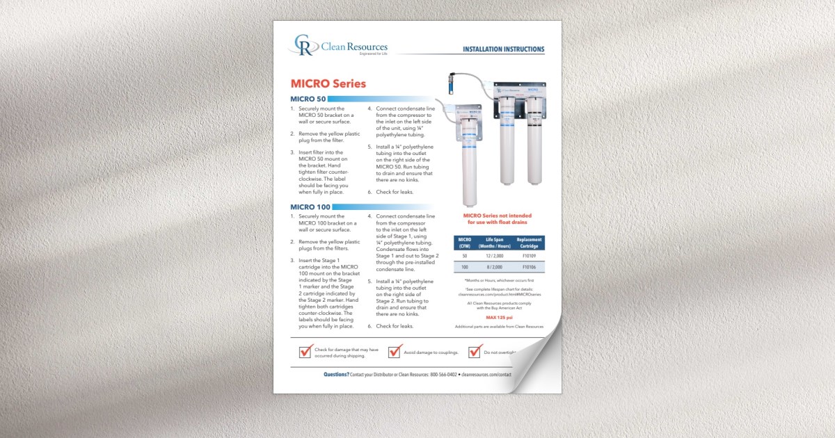 Clean-Resources-MICRO-Series-instructions