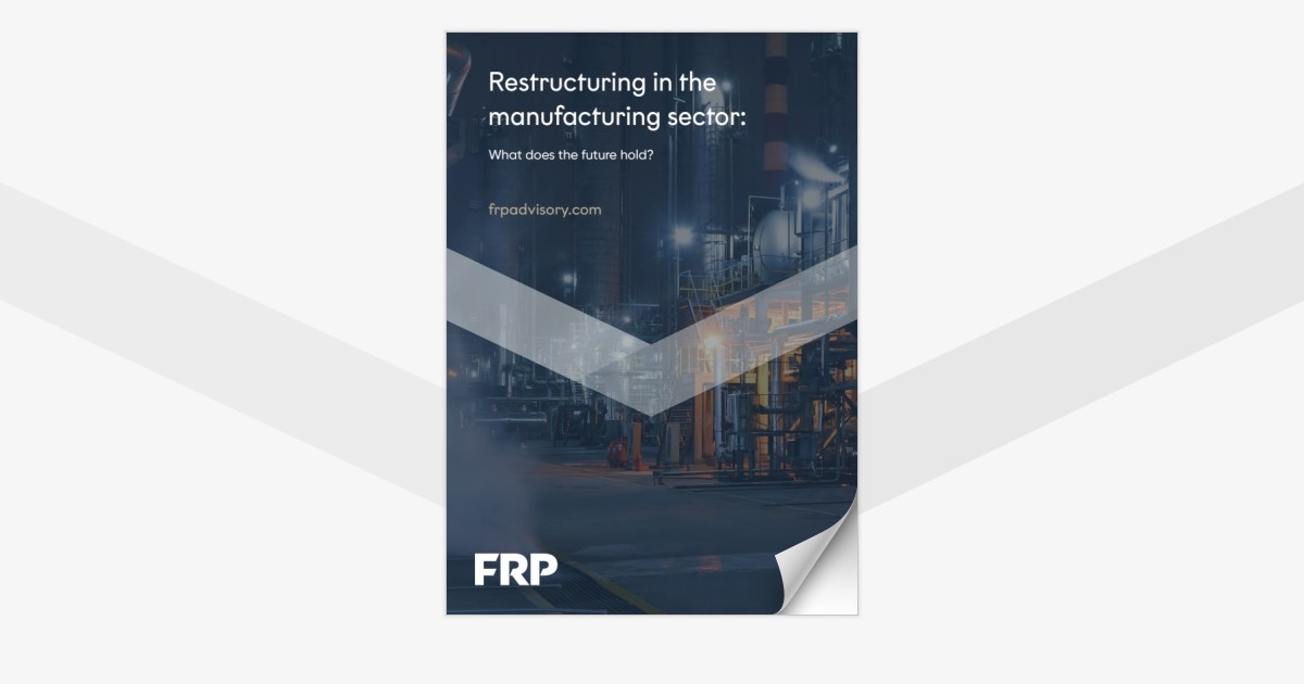 Restructuring in the manufacturing sector publication