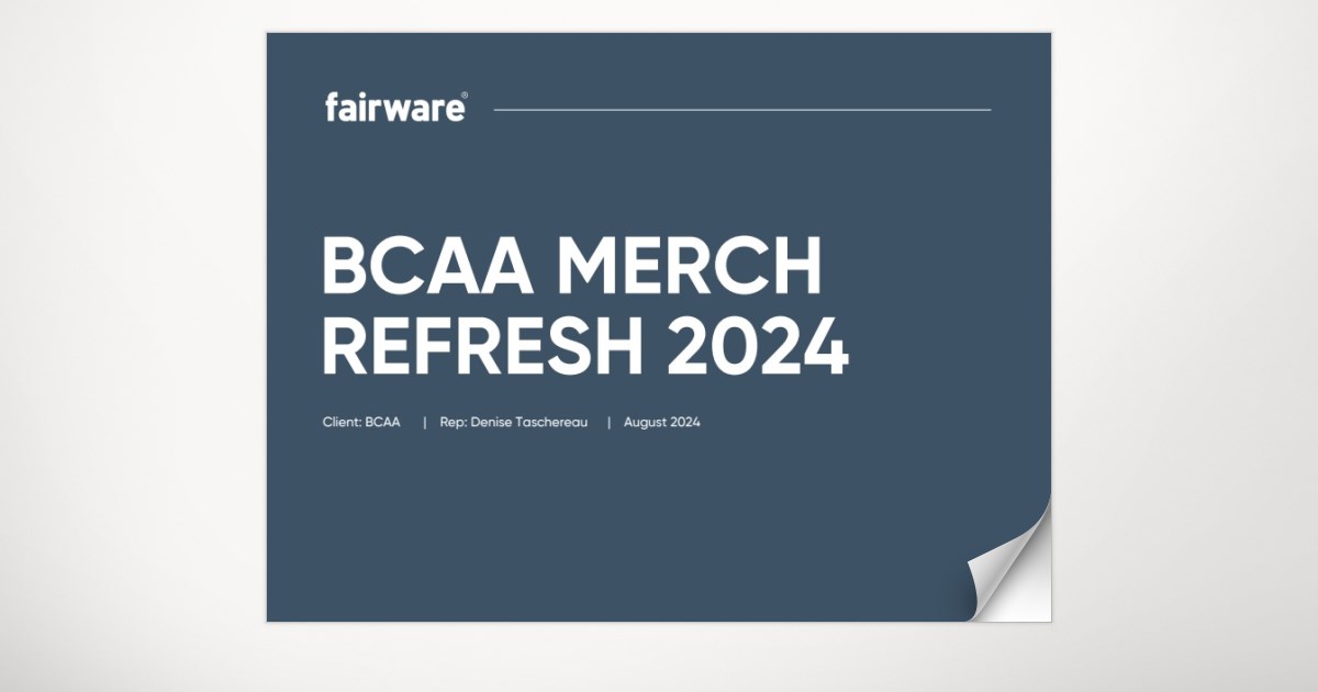 BCAA Presentation | Merch Refresh 2024 | Fairware