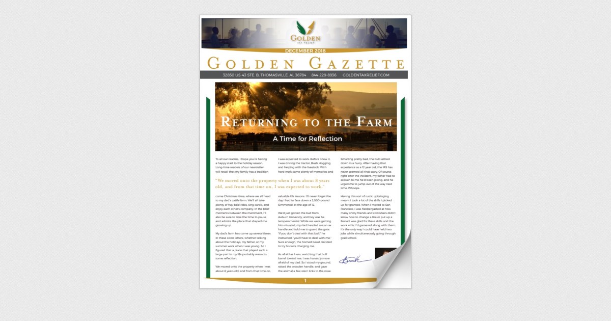 Golden Tax Relief - December 2018