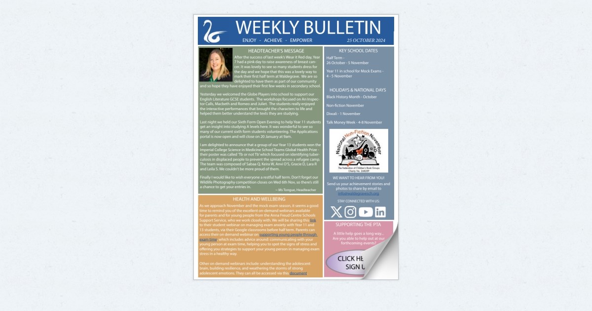 Y12 Bulletin 25.10.24