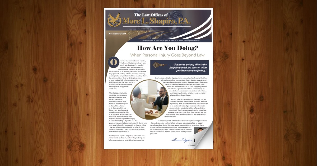 The Law Offices of Marc L. Shapiro, P.A. - November 2019