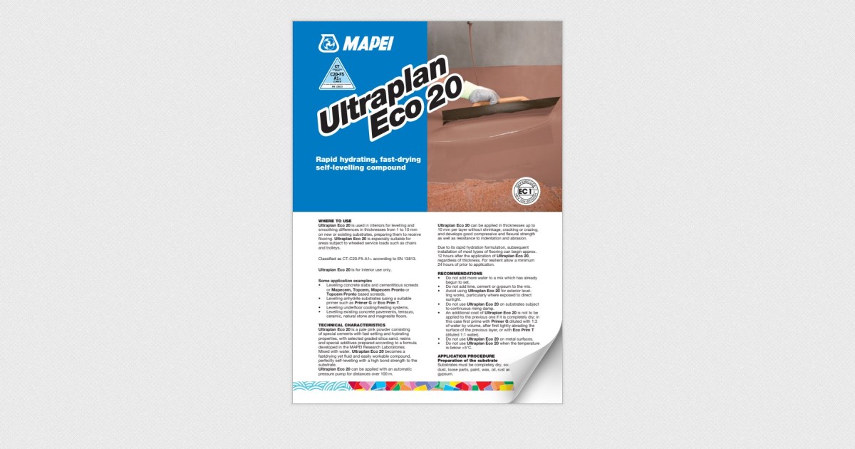 Apollon Group - MAPEI Ultraplan Eco 20 - Τεχνικα Χαρακτηρ.