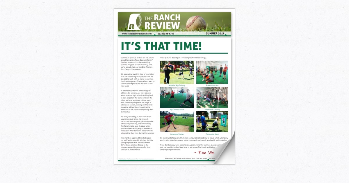 Texas Baseball Ranch Summer 2017