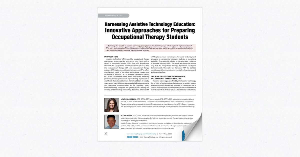 Harnessing Assistive Technology Education: Innovative Appro…