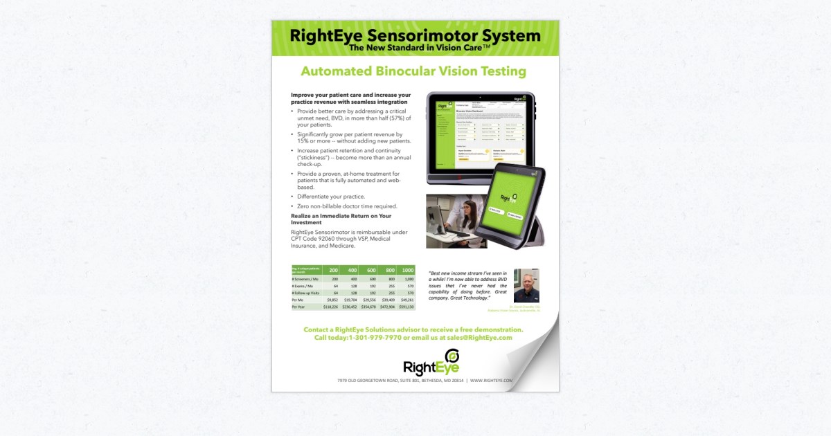 RightEye Sensorimotor System Overview