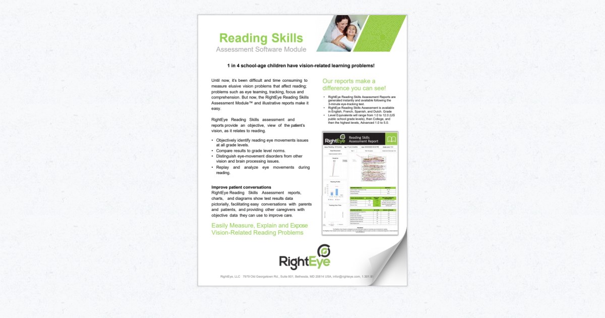 RightEye Reading Vision Module Fact Sheet