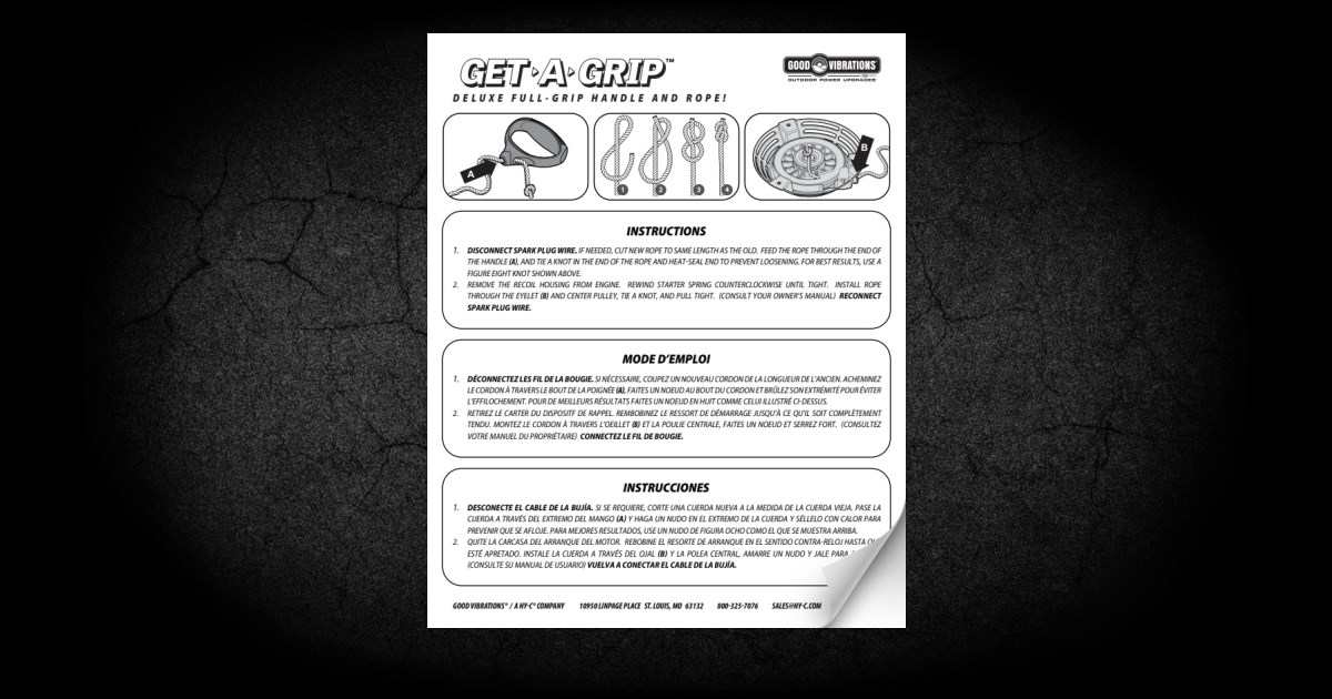 Good Vibrations® Get-A-Grip™ Instructions | GV115