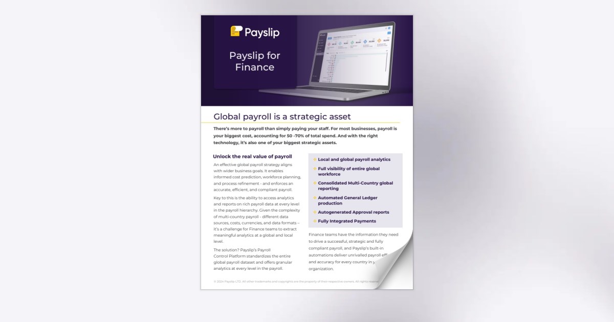 Product Sheet - Payslip for Finance