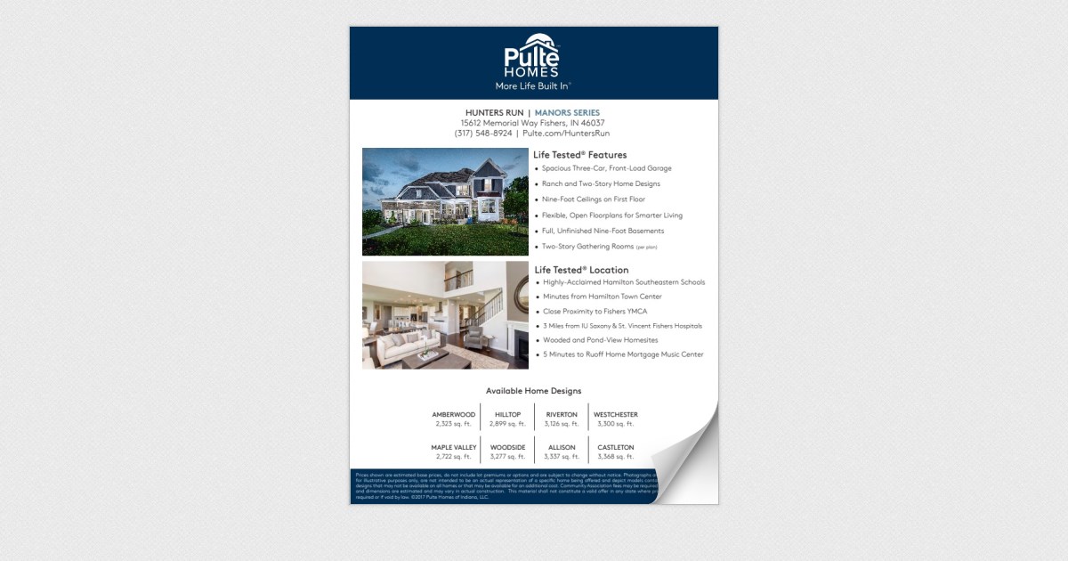 Hunters Run by Pulte Homes - Manors Series