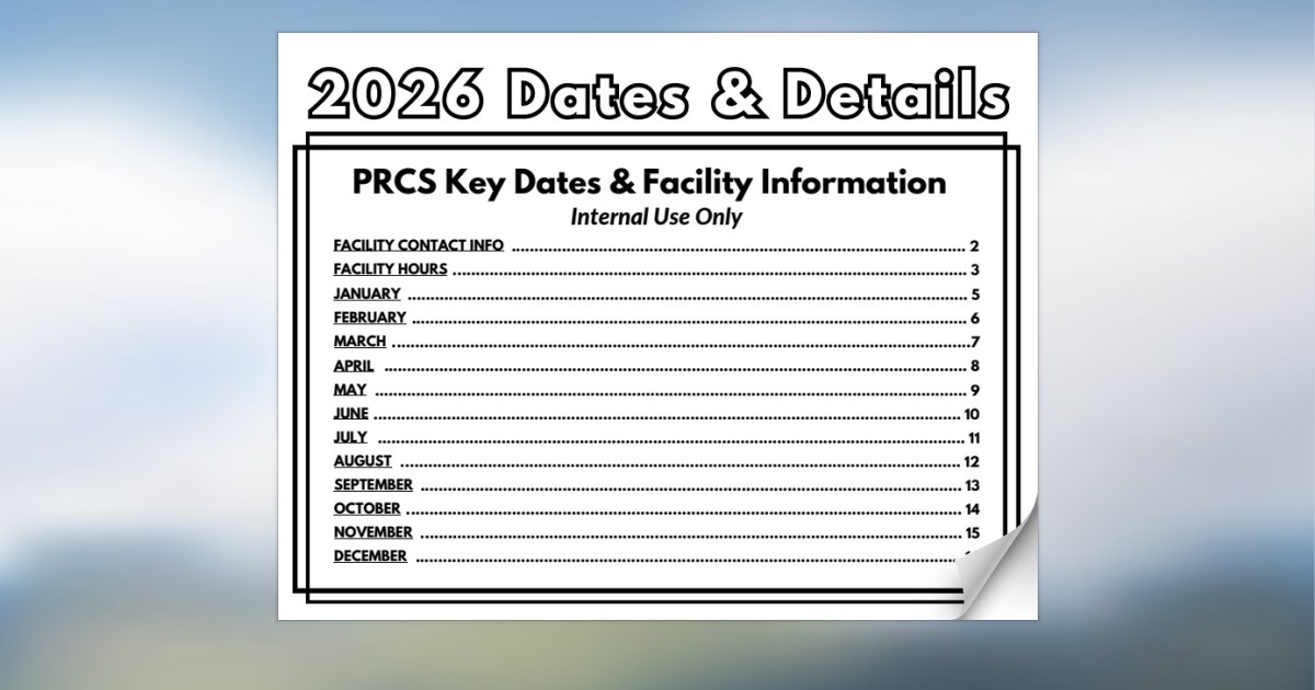 PRCS Key Dates Calendar 2025