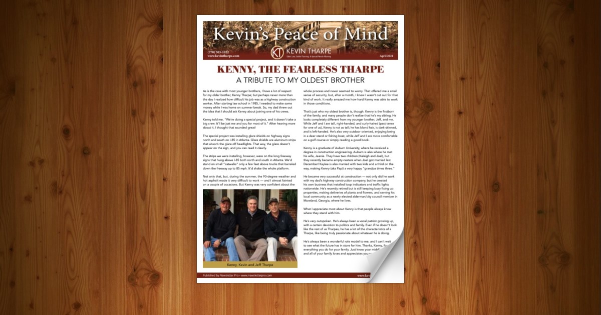 Kevin Tharpe - April 2021
